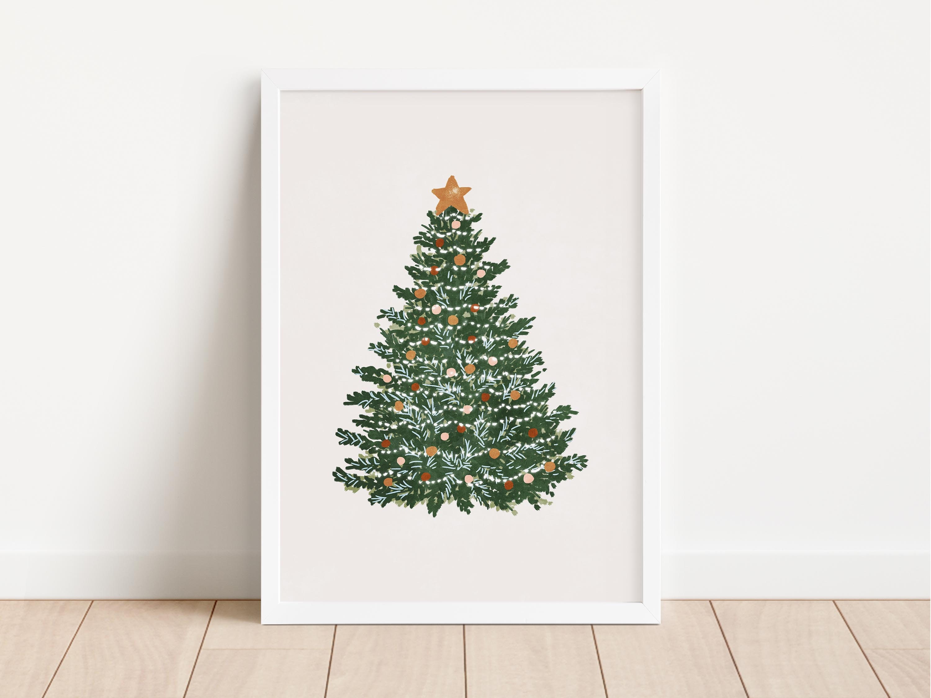 Christmas Tree Printable Art Print Festive Home Decor Xmas - Etsy