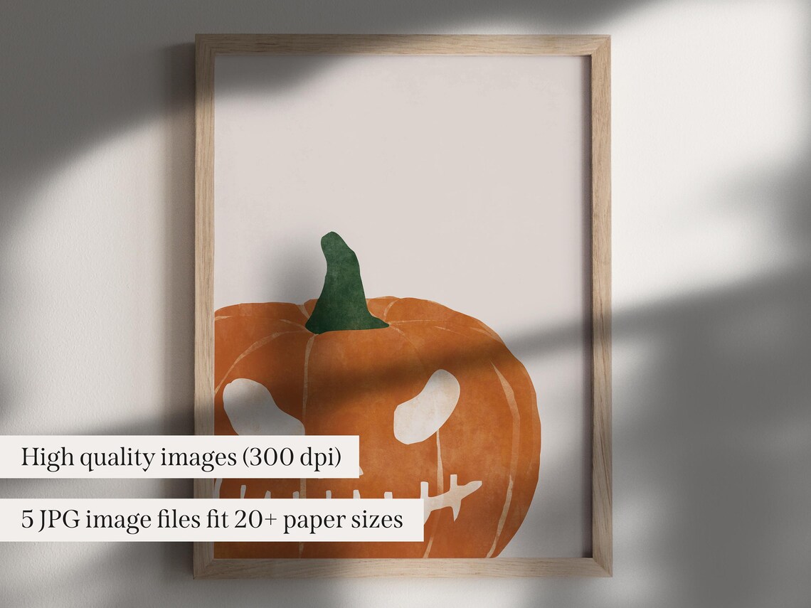 Halloween Pumpkin Printable Art Print Jack O Lantern Wall Art - Etsy