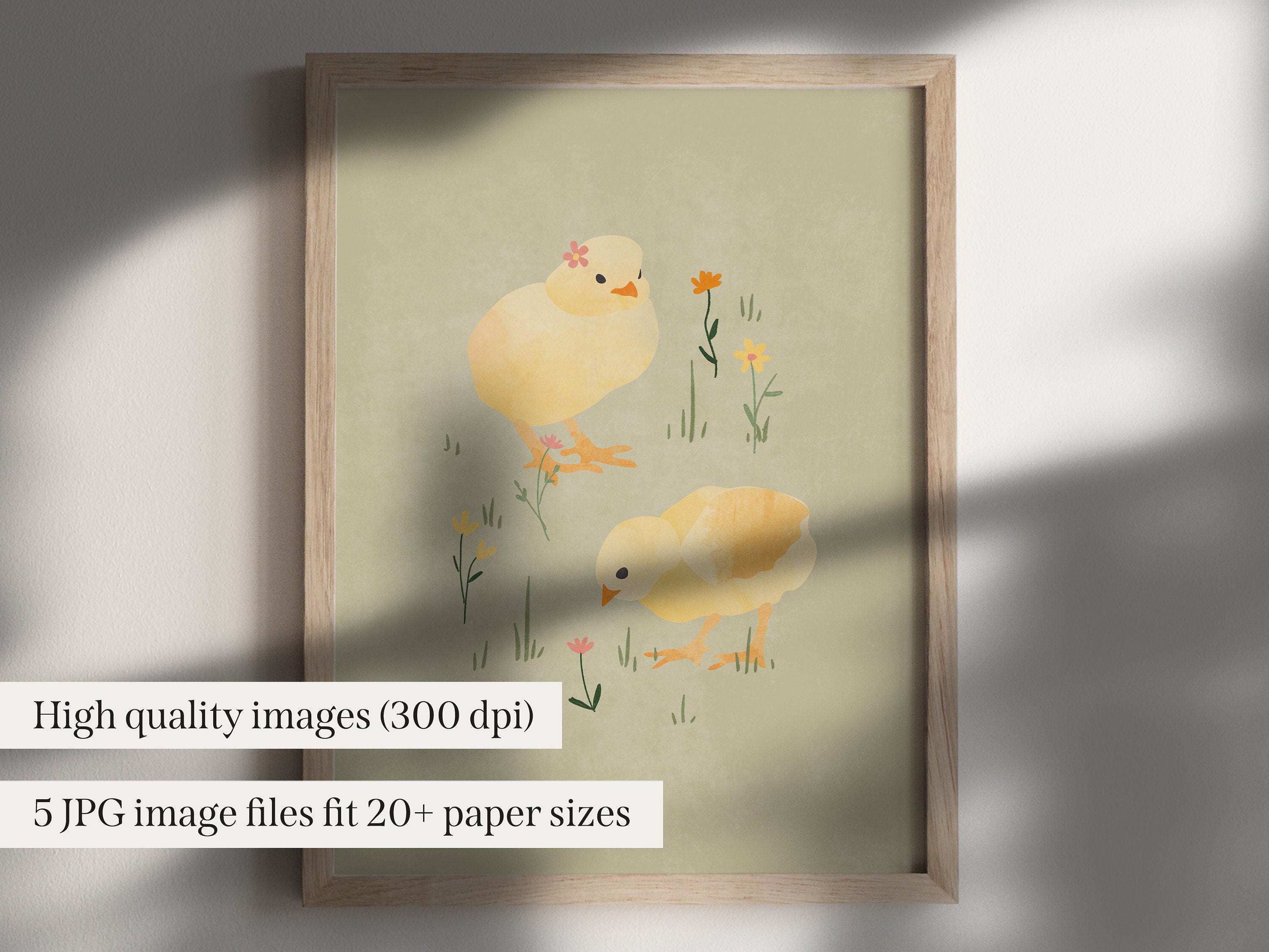 Baby Chicks Printable Art Print, Easter Wall Art Instant Download ...