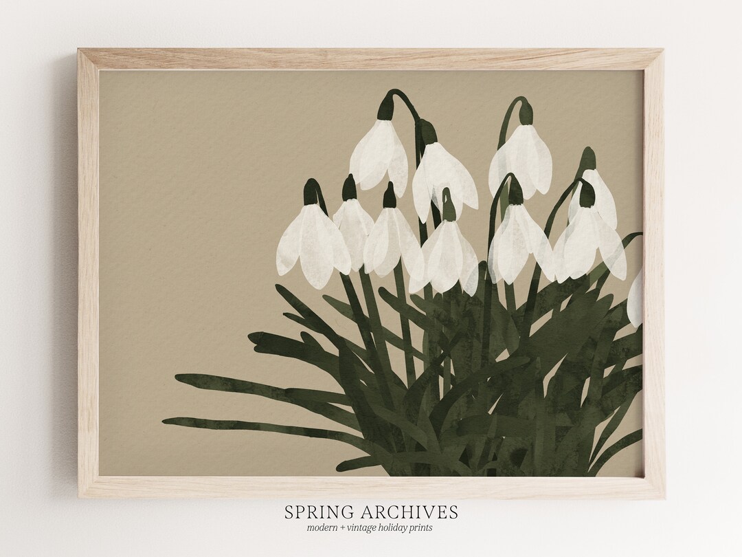 Snowdrops Printable Wall Art, Watercolor Painting Instant Download ...
