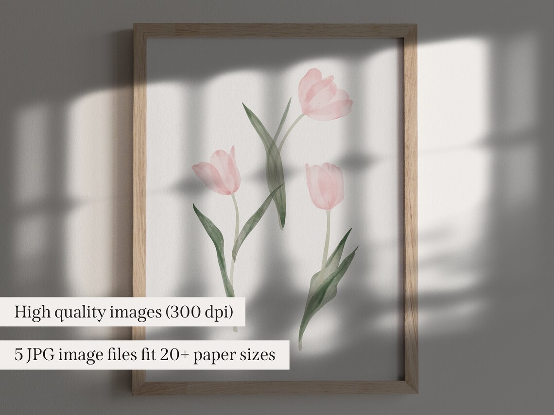 Tulips Watercolor Printable Art Print Spring Home Decor - Etsy