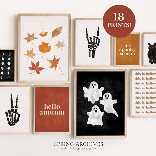 Skeleton Print Halloween Printable Wall Art Halloween - Etsy