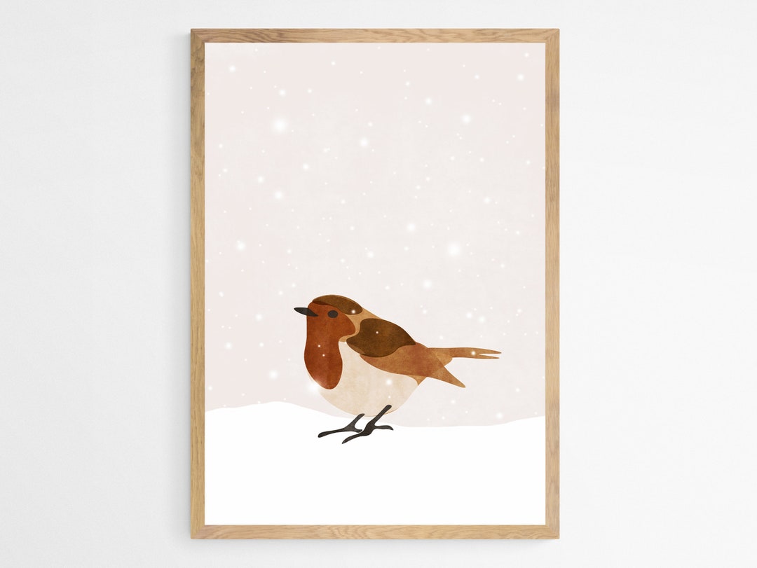PRINTABLE Robin Christmas Wall Decor Xmas Decorations Festive Digital ...