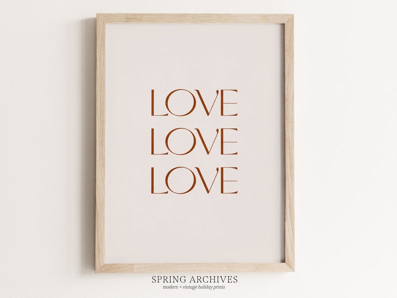 PRINTABLE Love Word Print, Valentines Day Art Prints, Neutral Valentine ...