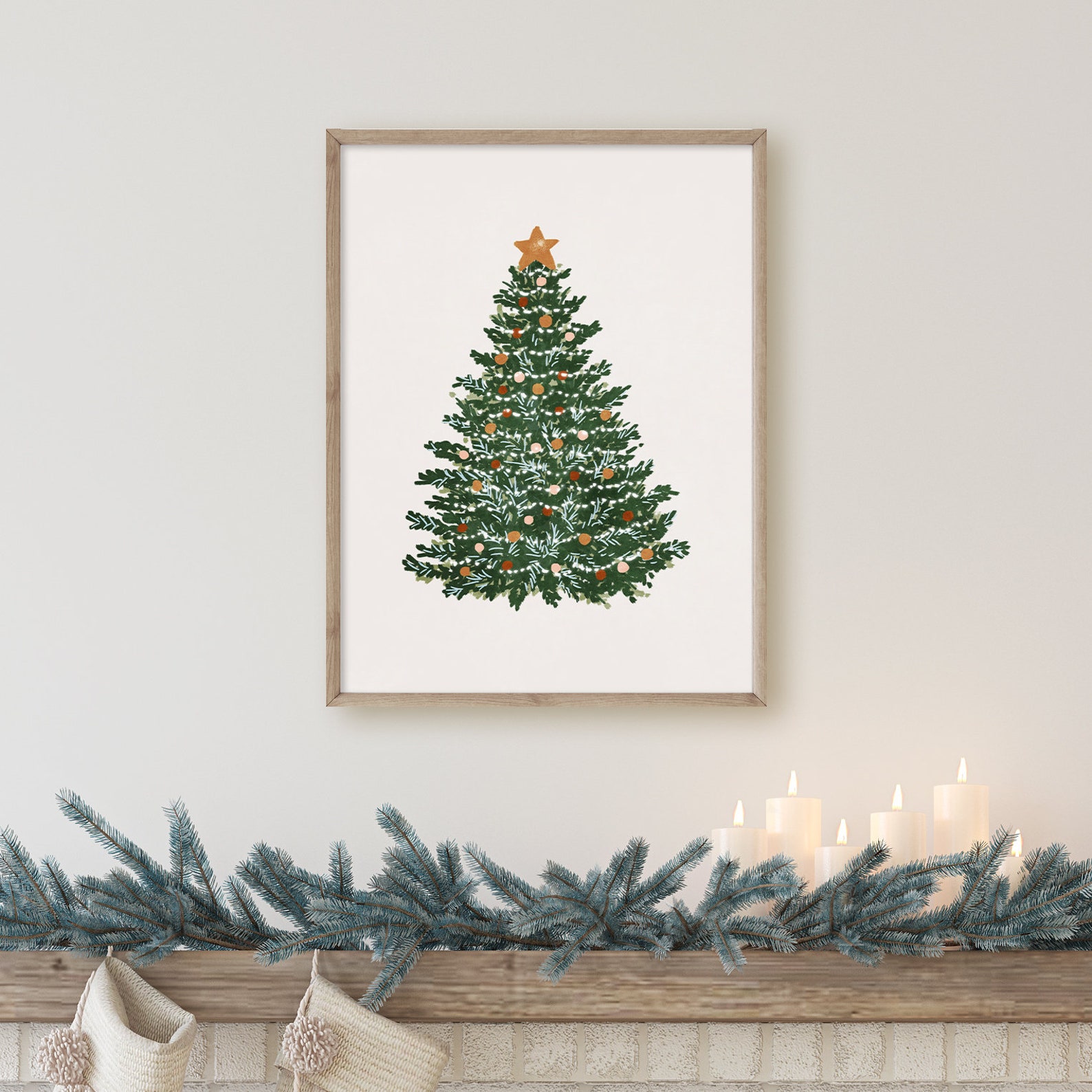 Christmas 12 Printables Gallery Wall Art Set Minimalist Xmas - Etsy