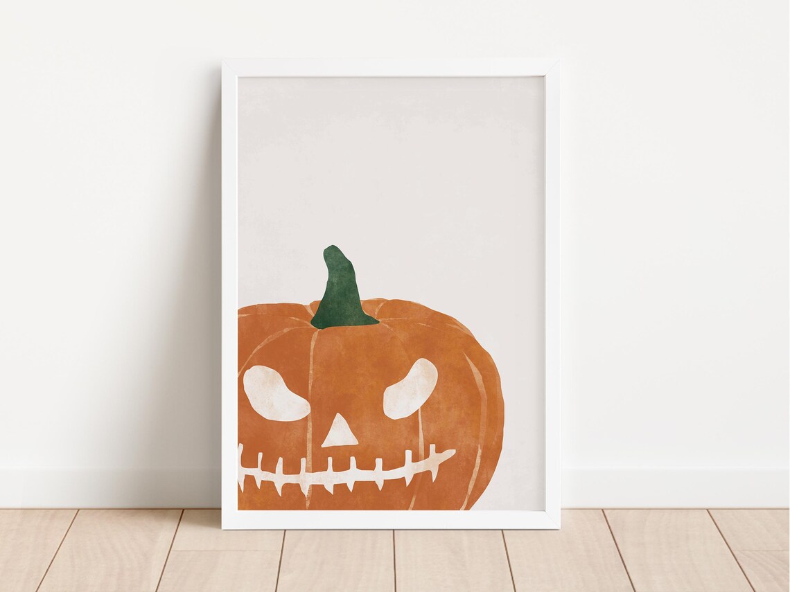 Halloween Pumpkin Printable Art Print Jack O Lantern Wall Art - Etsy
