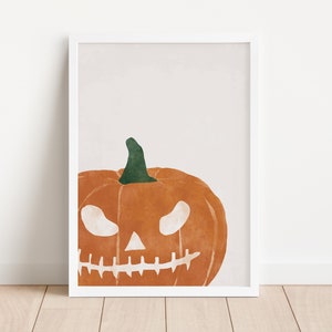 Halloween Pumpkin Printable Art Print, Jack O Lantern Wall Art Instant ...