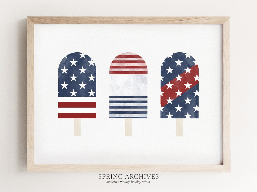 America Popsicles Printable Art Print, 4th of July Digital Download ...