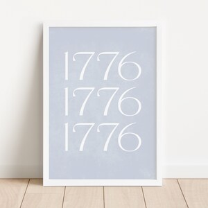 1776 Patriotic Printable Wall Art, July 4th Art Print Downloadable ...