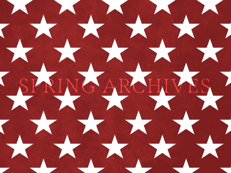 Red Star Pattern Printable Art Print, 4th of July Wall Art Instant ...