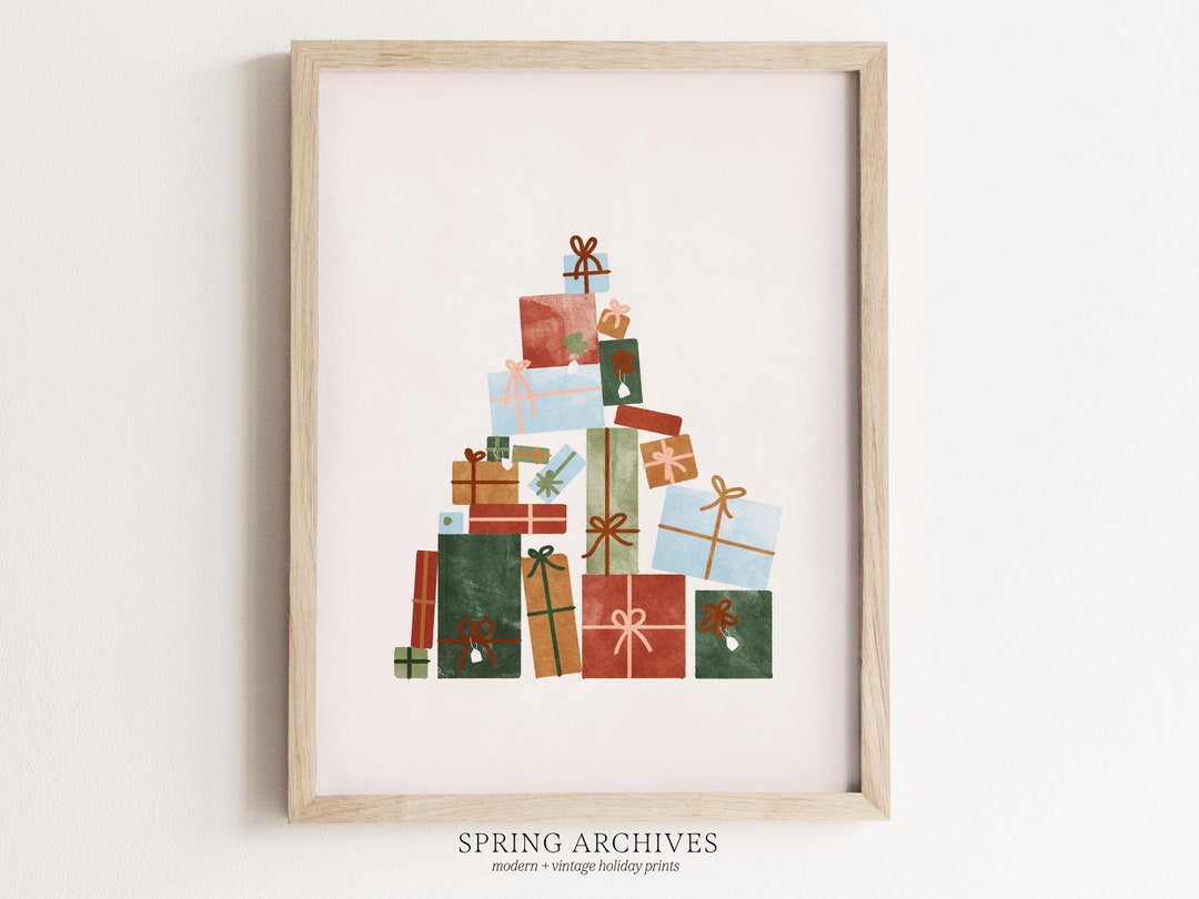 Christmas Presents Printable Art Print, Festive Wall Art Instant ...