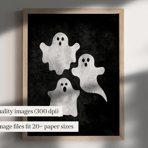 Ghosts Printable Wall Art, Halloween Art Print Downloadable, Minimalist ...
