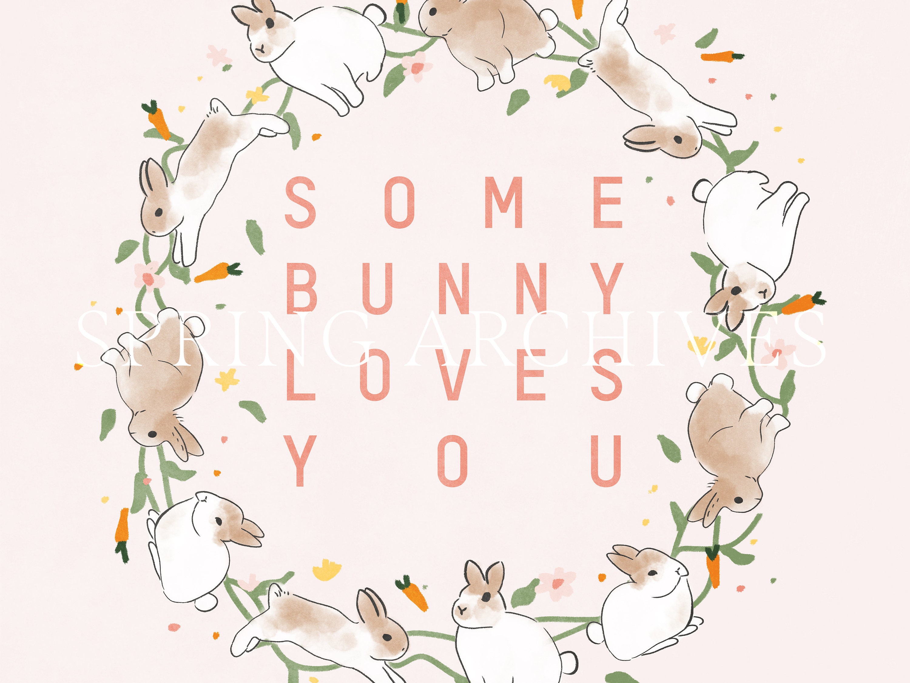 Some Bunny Loves You Printable Art Print Easter Digital - Etsy