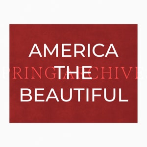 America the Beautiful Printable Art Print, Independence Day Home Decor ...
