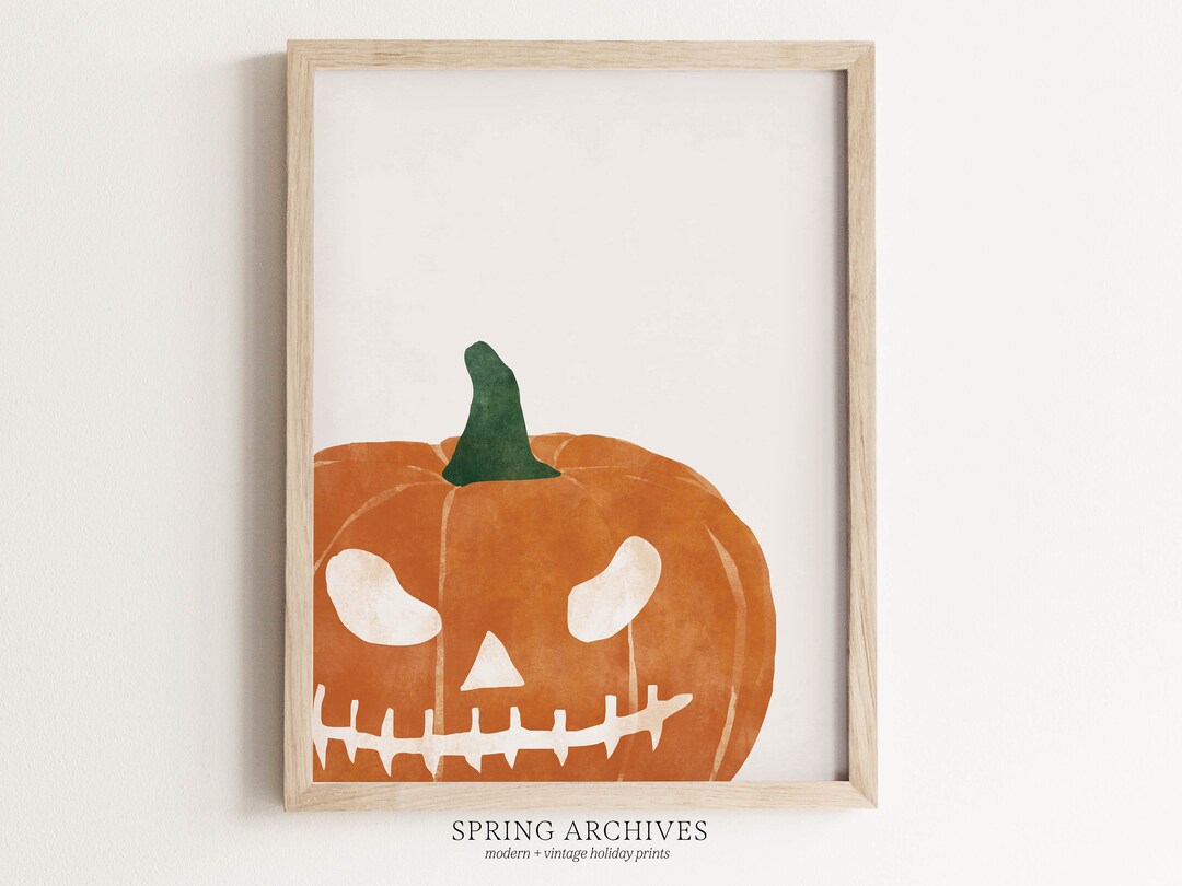 Halloween Pumpkin Printable Art Print, Jack O Lantern Wall Art Instant ...