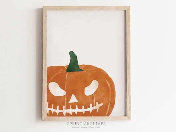 Halloween Pumpkin Printable Art Print Jack O Lantern Wall Art - Etsy