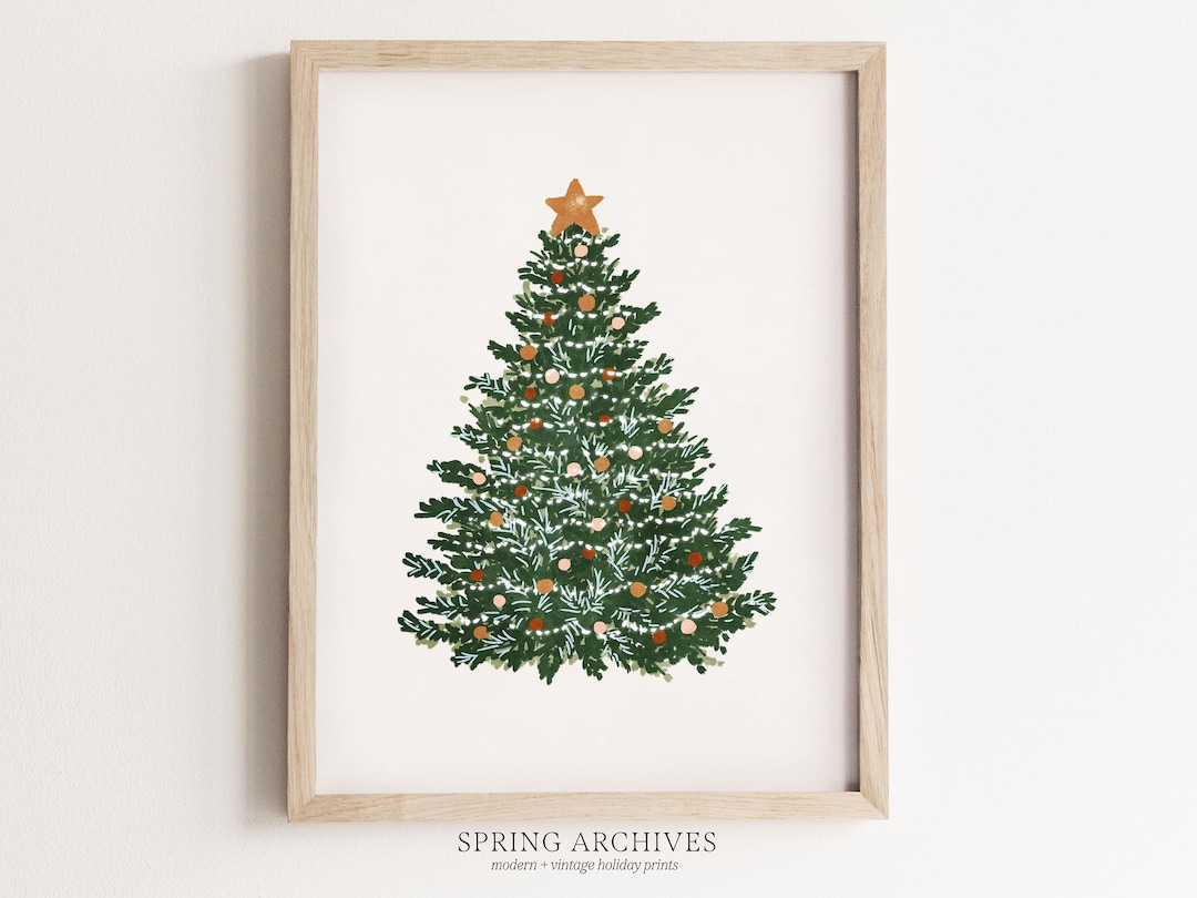 Christmas Tree Printable Art Print, Festive Home Decor, Xmas Wall Art ...
