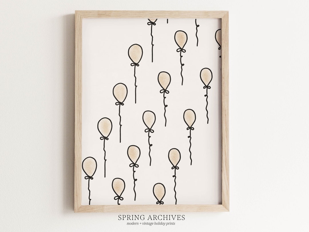 Balloons Printable Art Print, NYE Home Decor, New Years Eve Wall Art ...