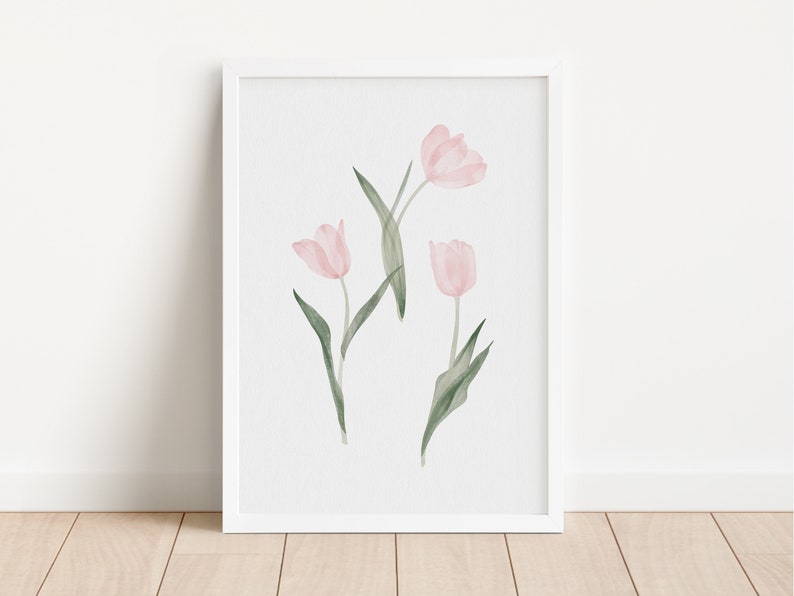 Tulips Watercolor Printable Art Print, Spring Home Decor, Easter Wall ...