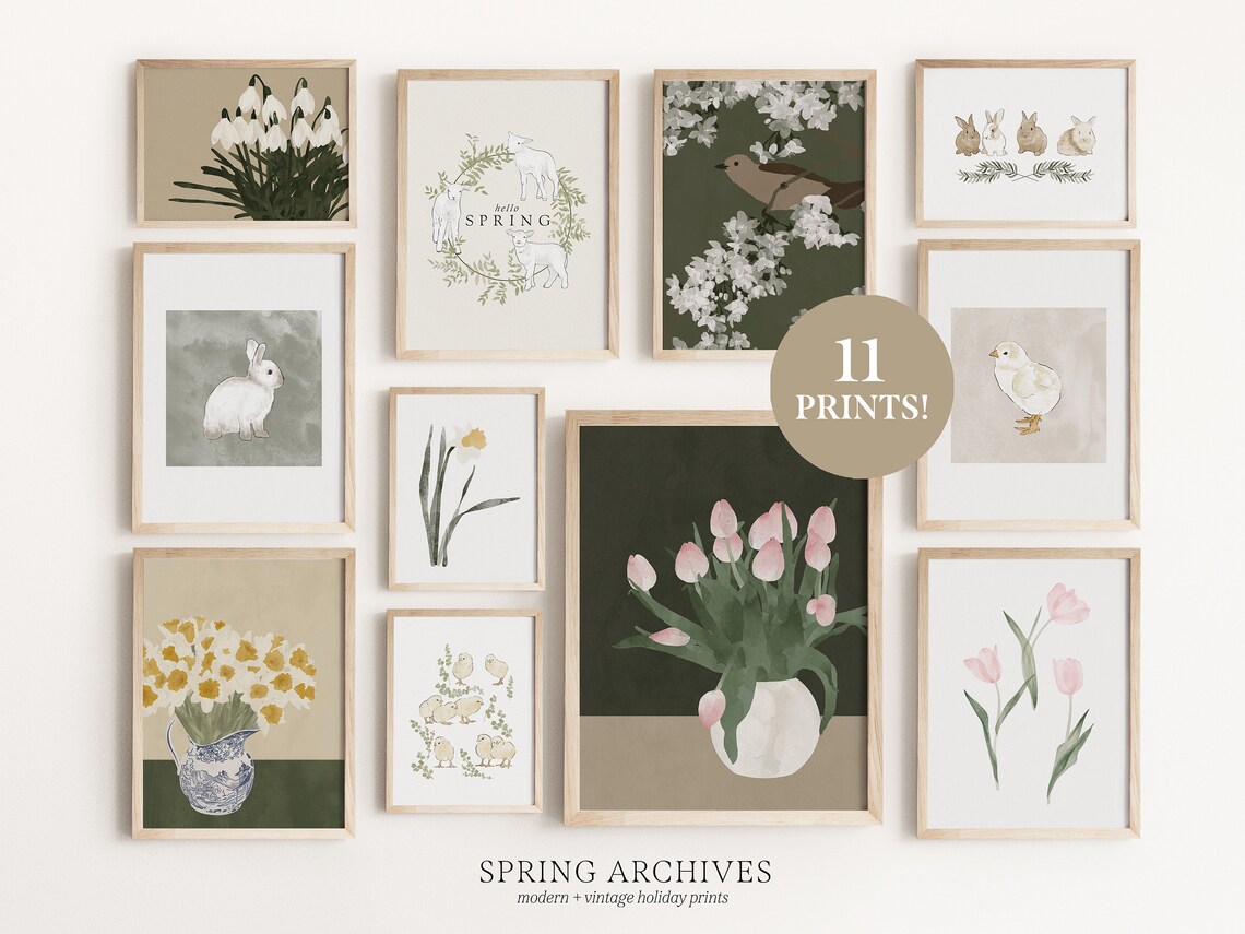 Spring Printable Wall Art Set of 11 May Home Decor Neutral | Etsy