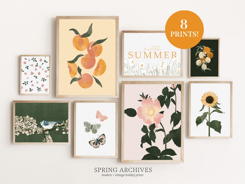 Summer Printable Wall Art Bundle Gallery Set of 8 Art Prints - Etsy