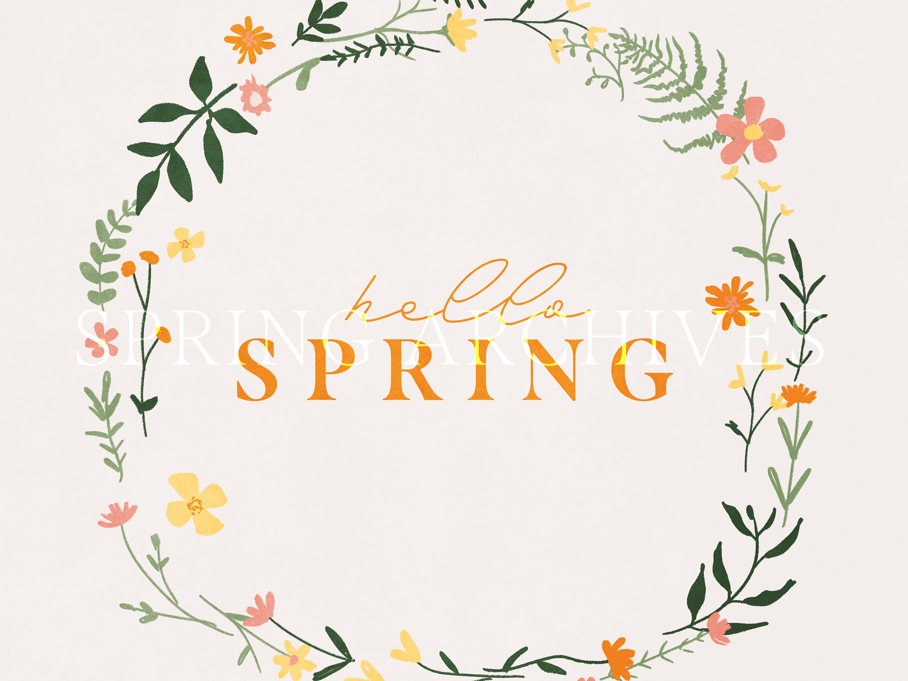 Hello Spring Printable Art Print Easter Instant Download Home - Etsy