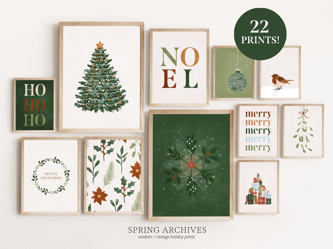 Christmas Printable Gallery Wall Art Mega Bundle, Set of 22 Xmas Art ...