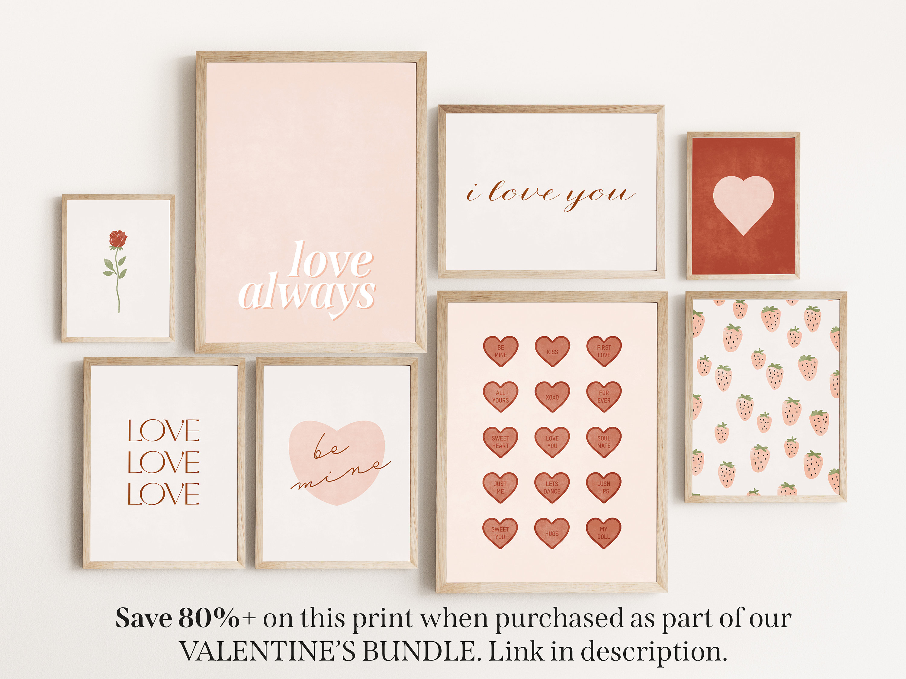 PRINTABLE Love Word Print Valentines Day Art Prints Neutral - Etsy