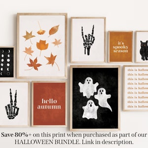 Ghosts Printable Wall Art, Halloween Art Print Downloadable, Minimalist ...