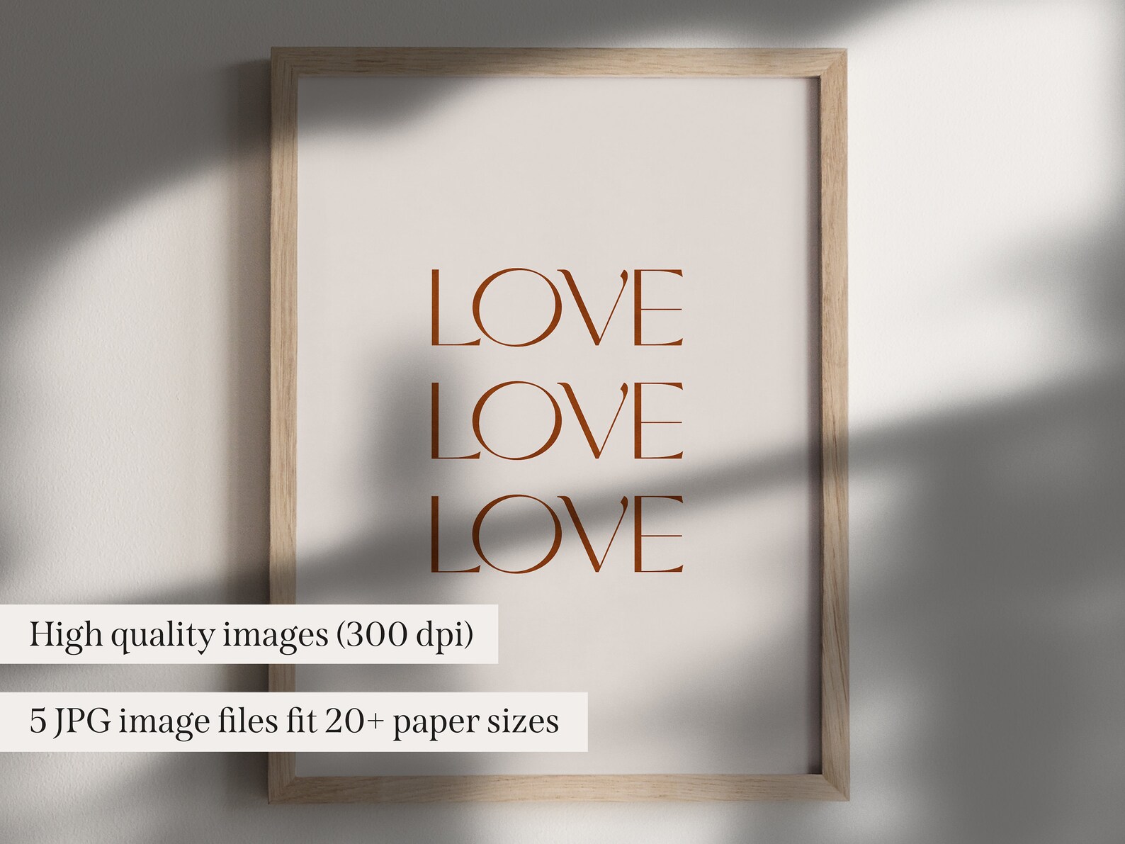 PRINTABLE Love Word Print Valentines Day Art Prints Neutral | Etsy