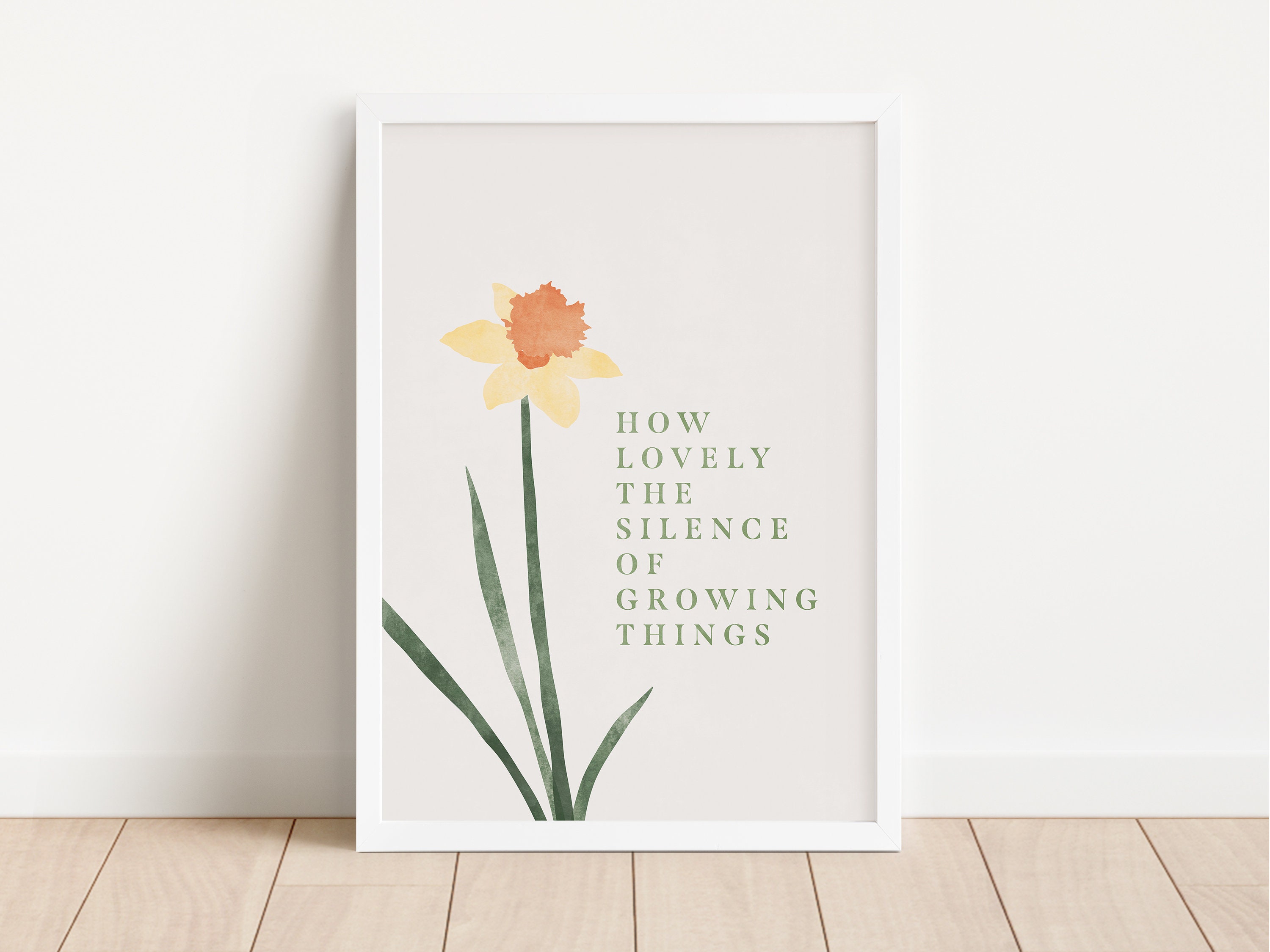 Daffodil Quote Printable Art Print, Spring Home Decor, Easter Wall Art ...