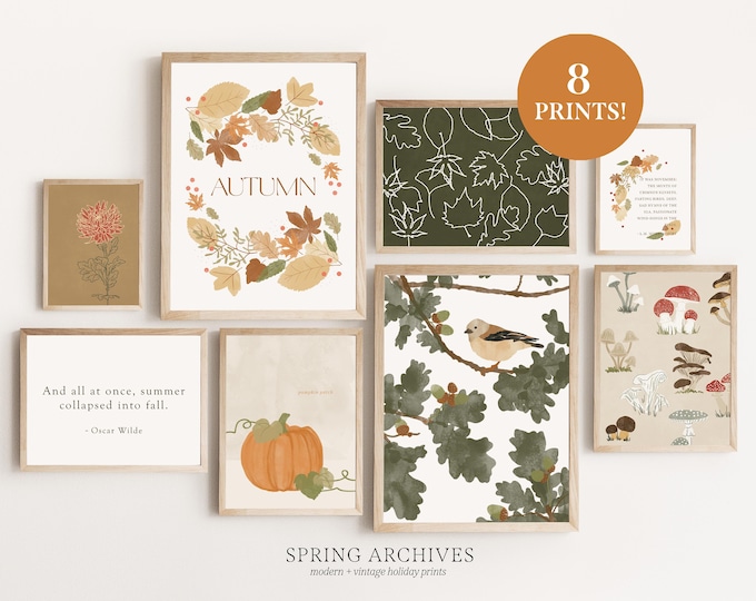 Fall Gallery Wall Art Print Bundle Set of 6 Prints, Fall Decor ...