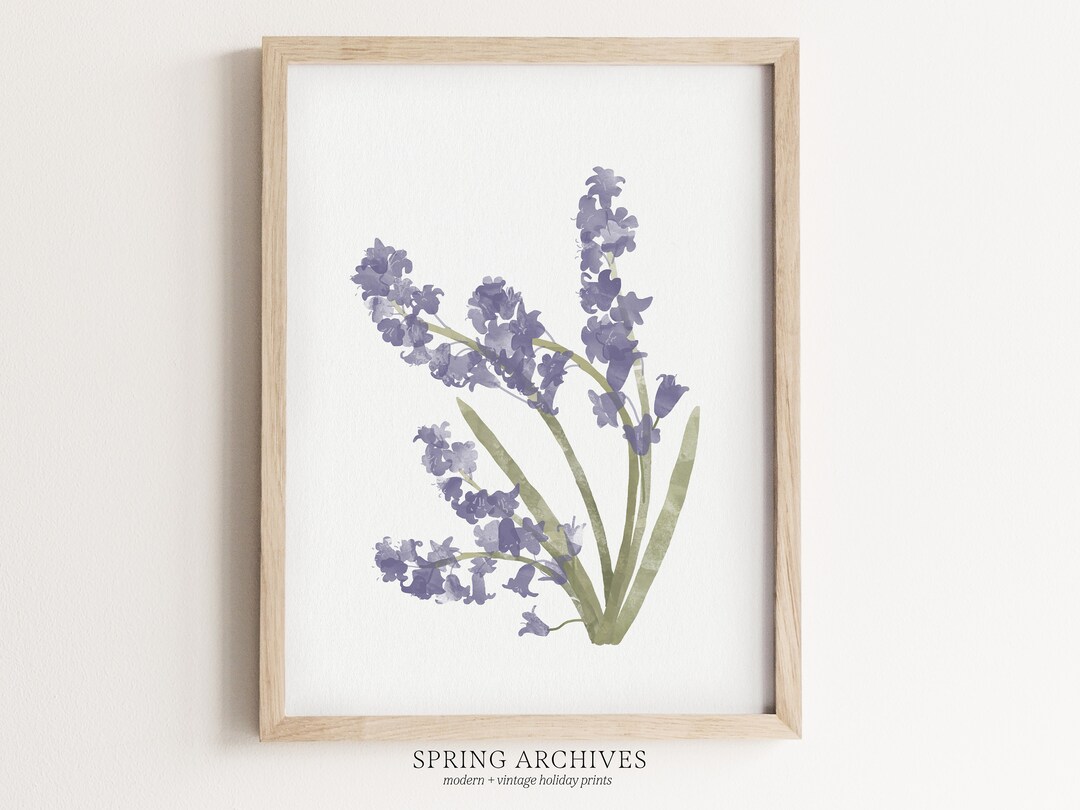 Bluebells Printable Wall Art, April Art Digital Download, Neutral ...