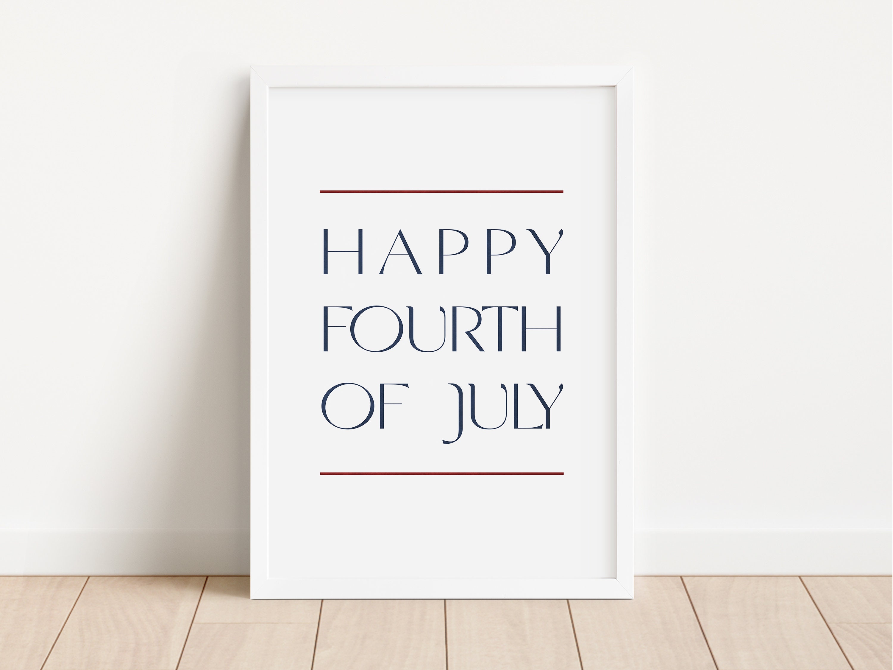 Happy Fourth of July Printable Wall Art July 4th Sign Digital | Etsy