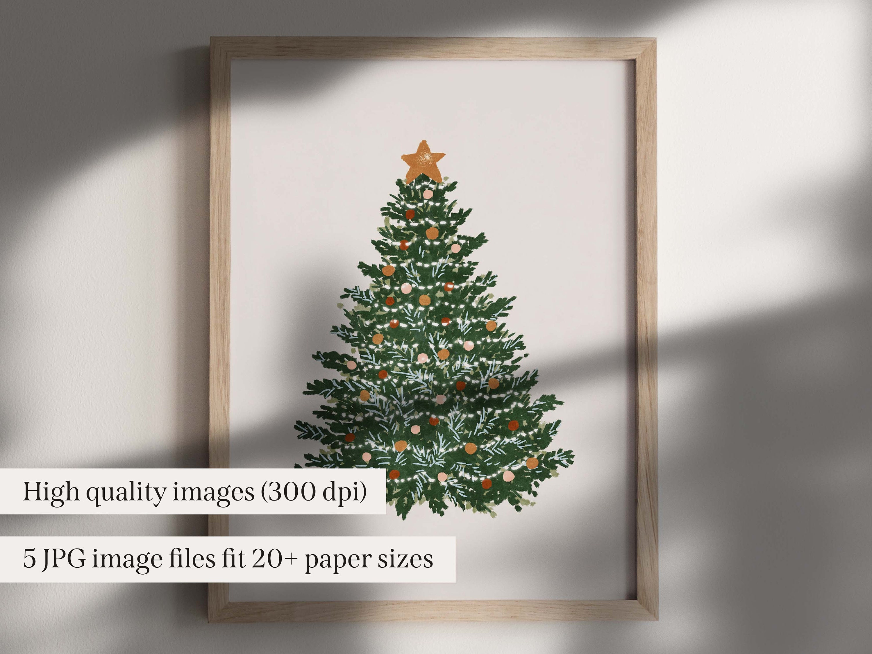 Christmas Tree Printable Art Print Festive Home Decor Xmas - Etsy