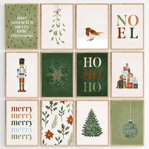 Christmas 12 Printables Gallery Wall Art Set, Minimalist Xmas Art ...