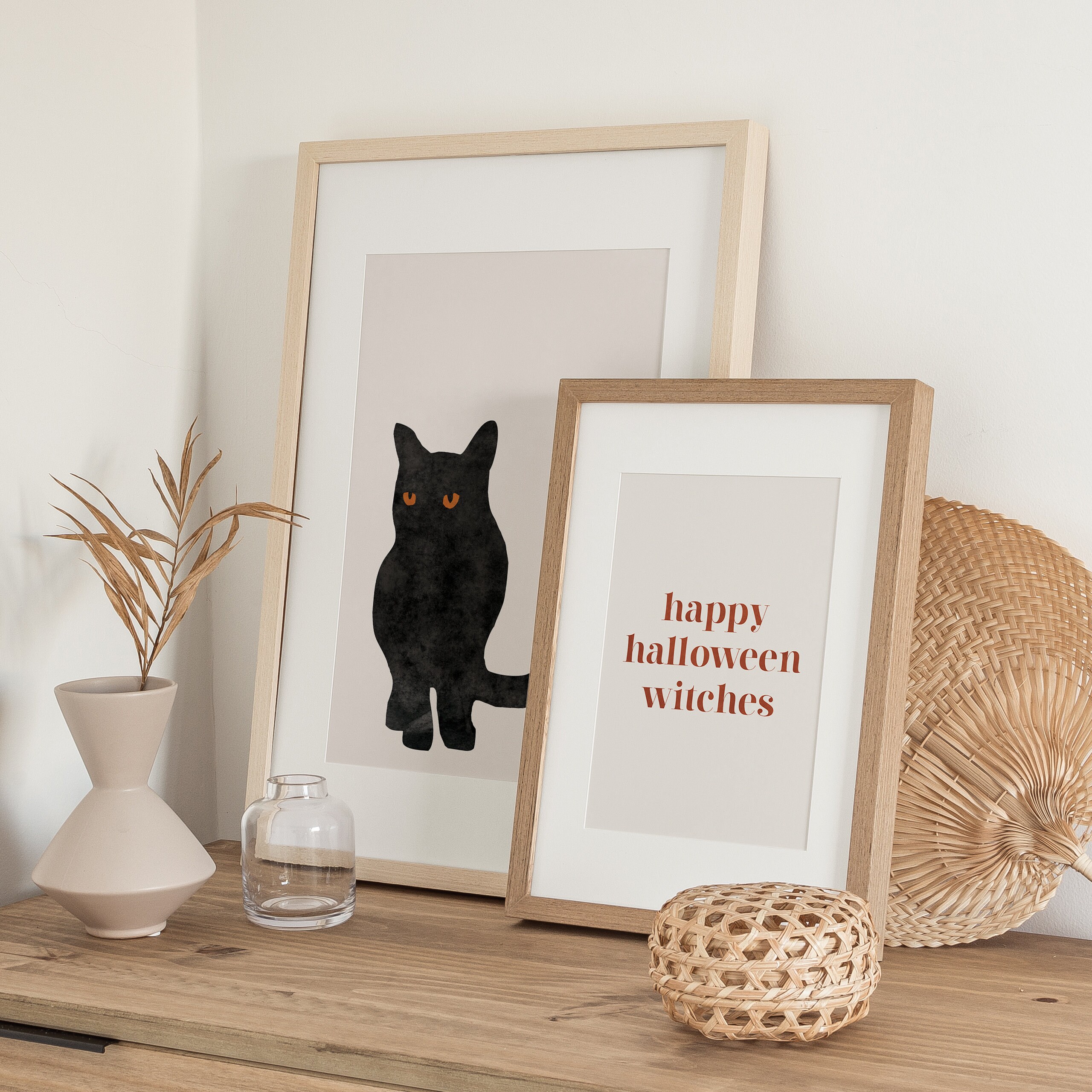 Happy Halloween Witches Printable Art Print, Halloween Sign Digital ...