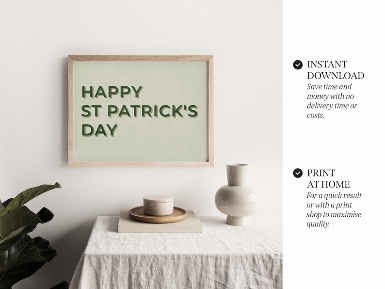 St Patricks Day 8 Printables Gallery Wall Art Set, Minimalist St ...