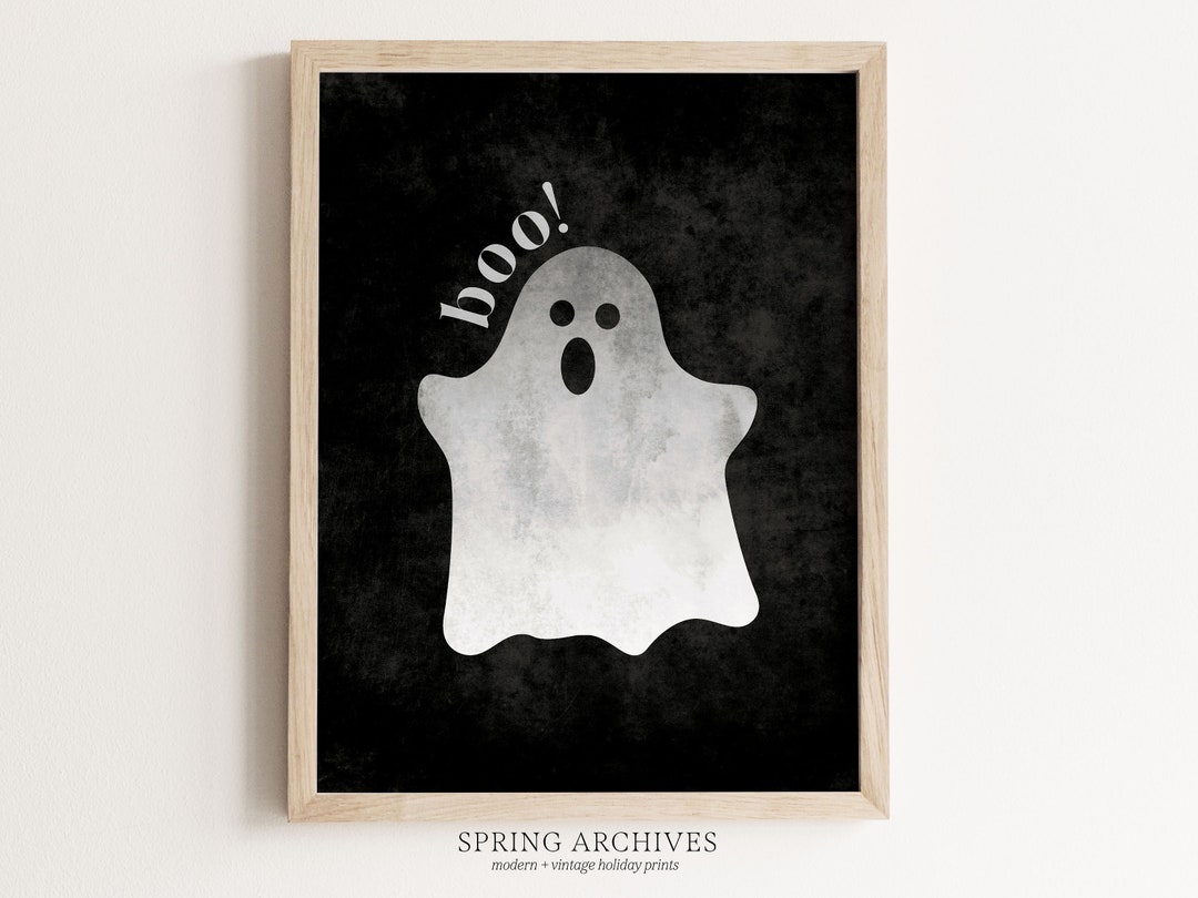 Ghost Printable Wall Art, Cute Halloween Print, Fall Home Decor Instant ...
