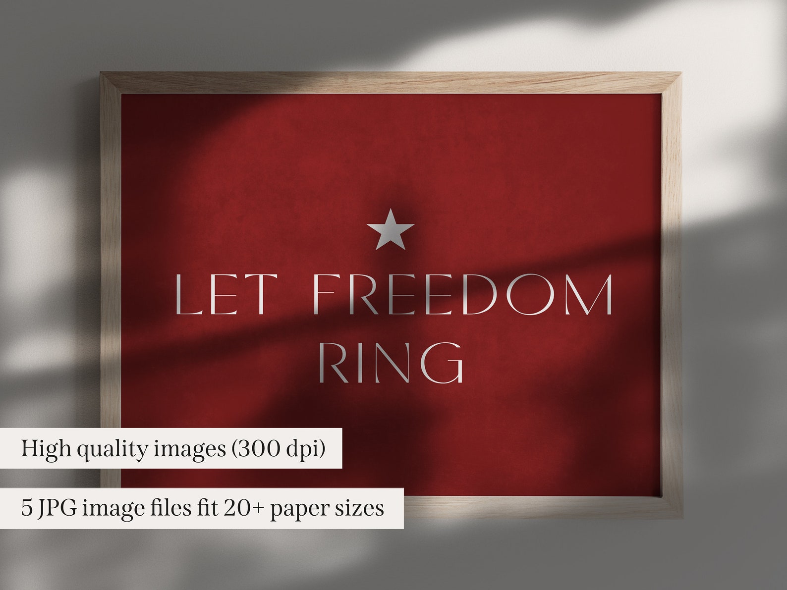 Let Freedom Ring Printable Home Decor, July Fourth Print Downloadable ...