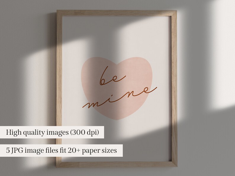PRINTABLE Be Mine Valentines Day Wall Art, Simple Home Decor ...