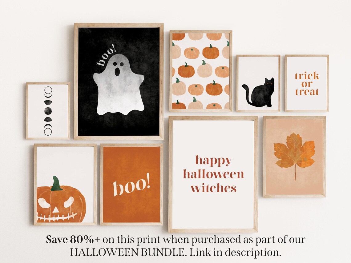 Halloween Pumpkin Printable Art Print Jack O Lantern Wall Art - Etsy