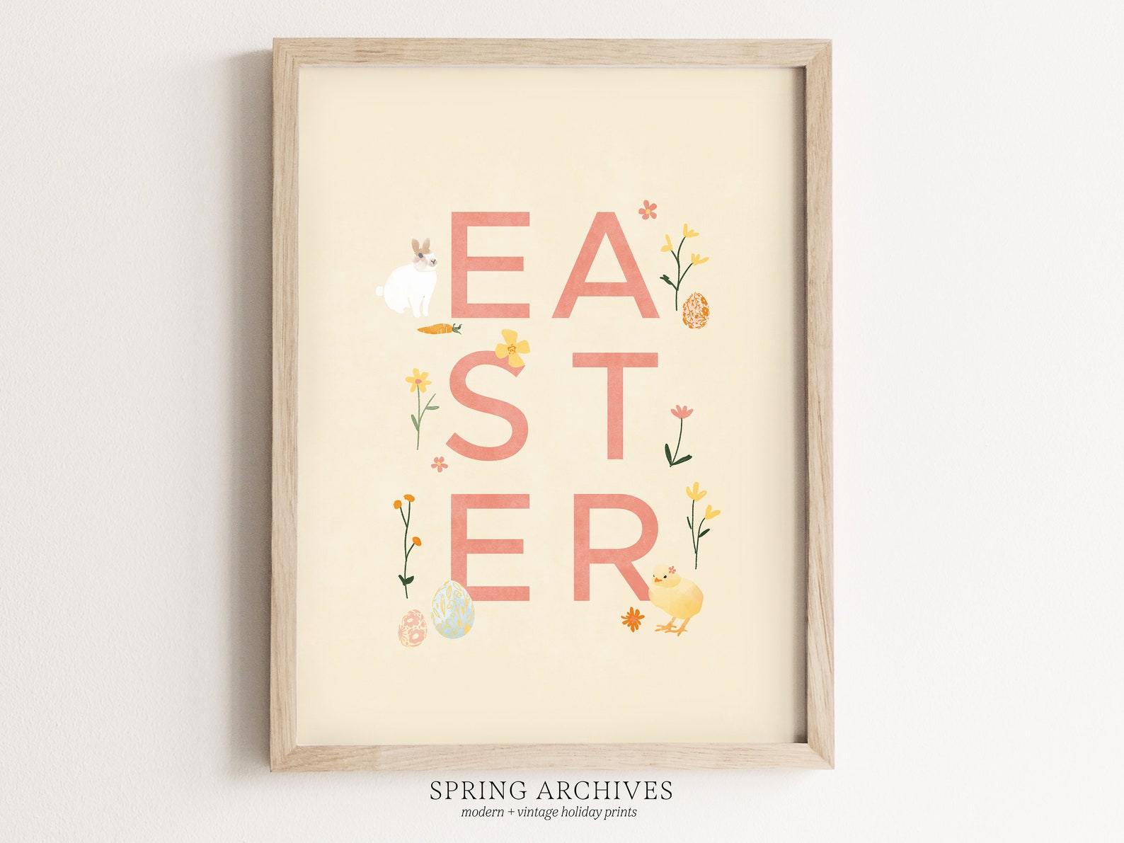 Easter 8 Printables Gallery Wall Art Set Minimalist Spring - Etsy