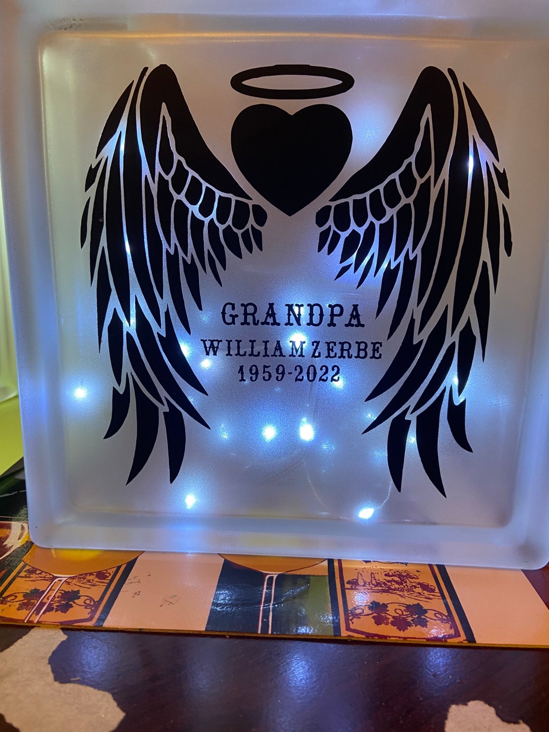 Personalized Lighted Glass Block - Etsy