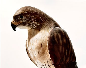 Red-tailed Hawk Realistic Wood Carving - Etsy
