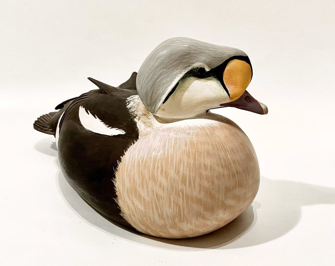 King Eider - Realistic Wood Carving of a Wood Duck Decoy - Etsy