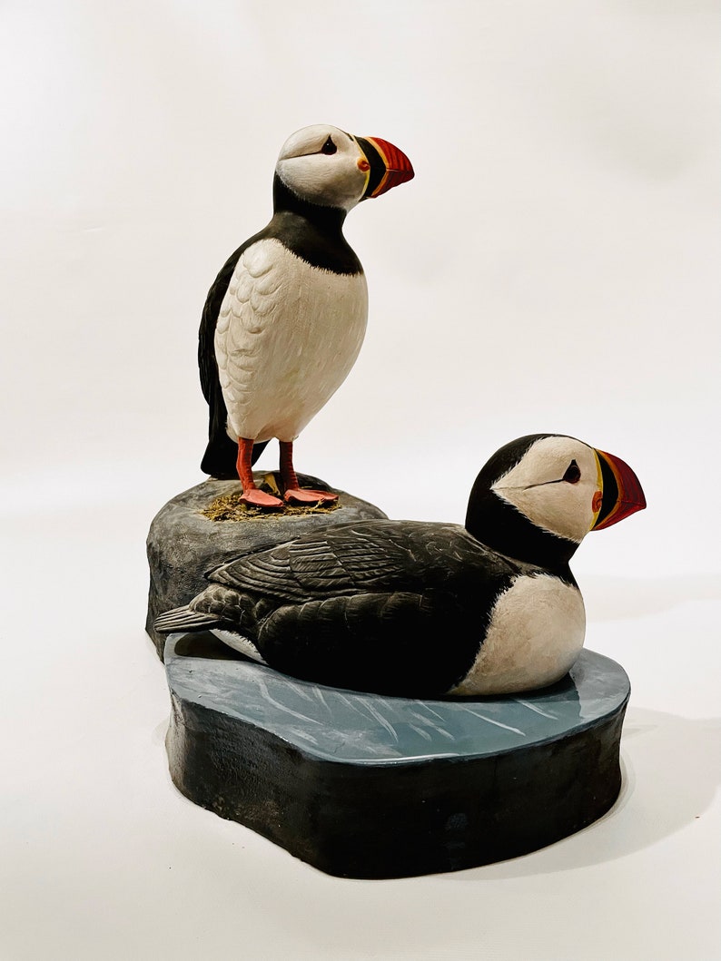 Atlantic Puffin - Realistic Wood Carving of a Wood Duck Decoy - Etsy