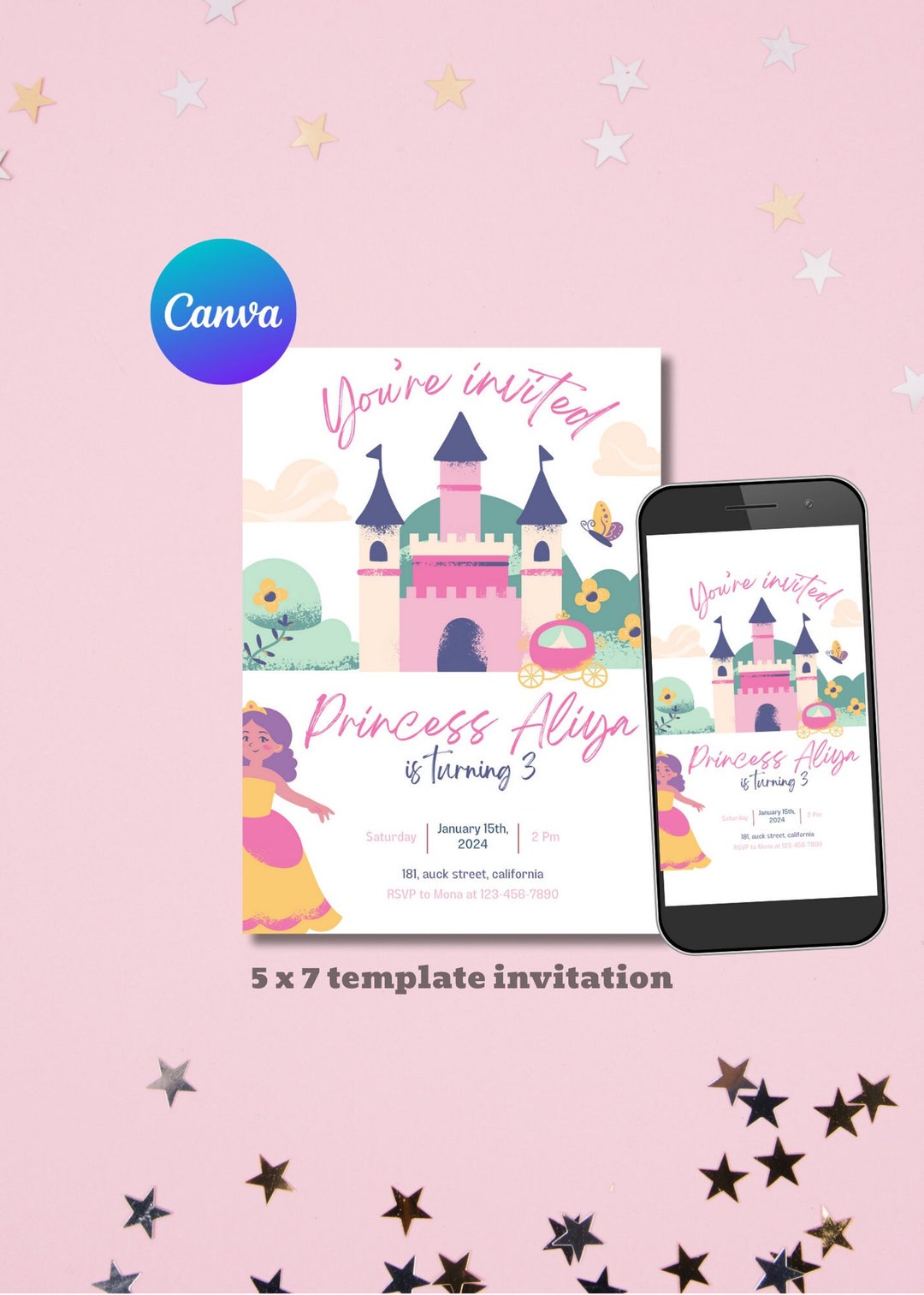 Princess Birthday Party, Printable Princess Birthday, Princess ...