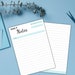 Printable Daily Notes, Print at Home College Student Lined Note Taking ...