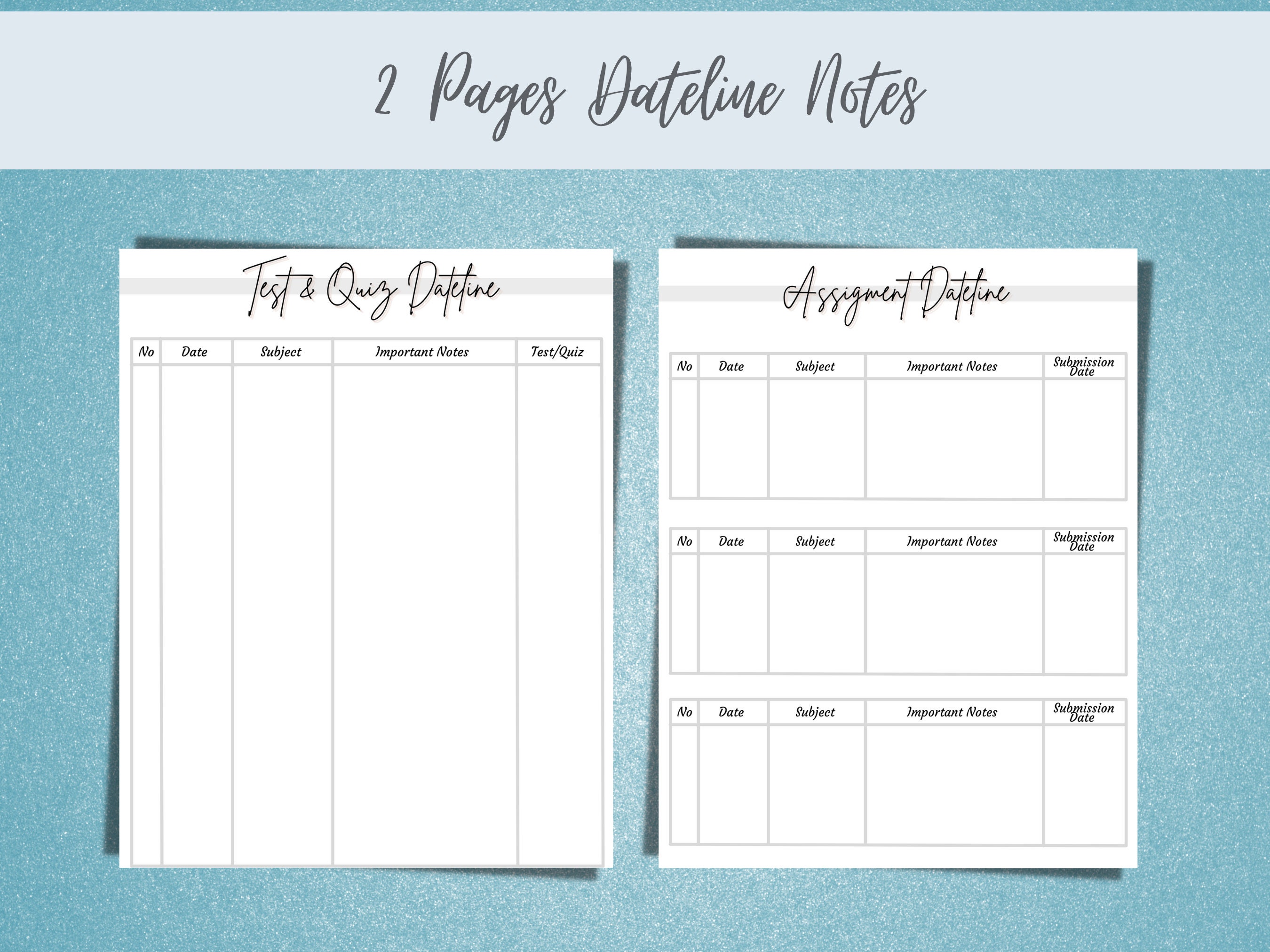 Printable Lecture Note, Jotter Notes, Dateline Notes, Print at Home ...